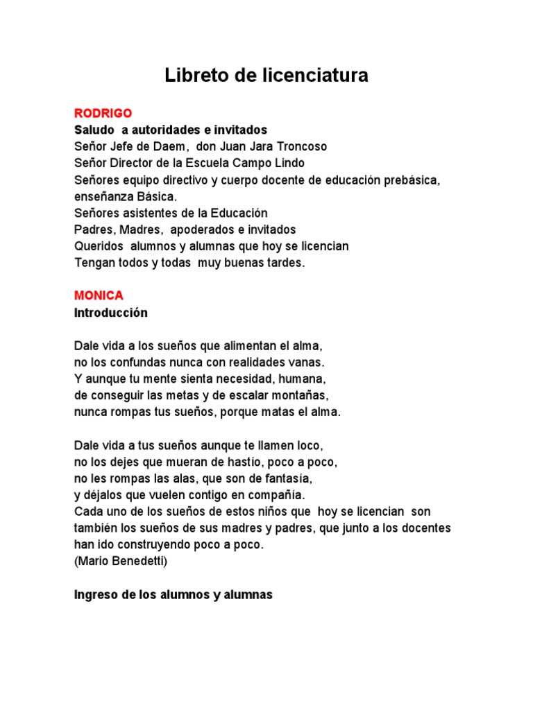 Libreto de Licenciatura 2019 | PDF | Sueño