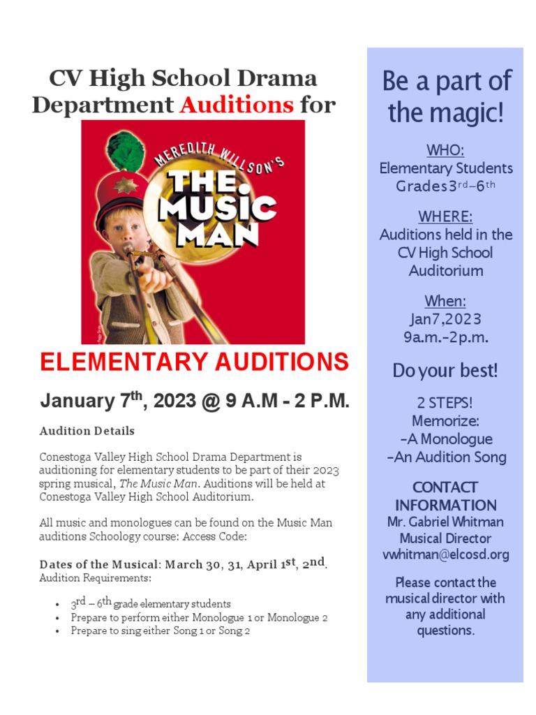 CV High School Musical Auditions 2023 | PDF