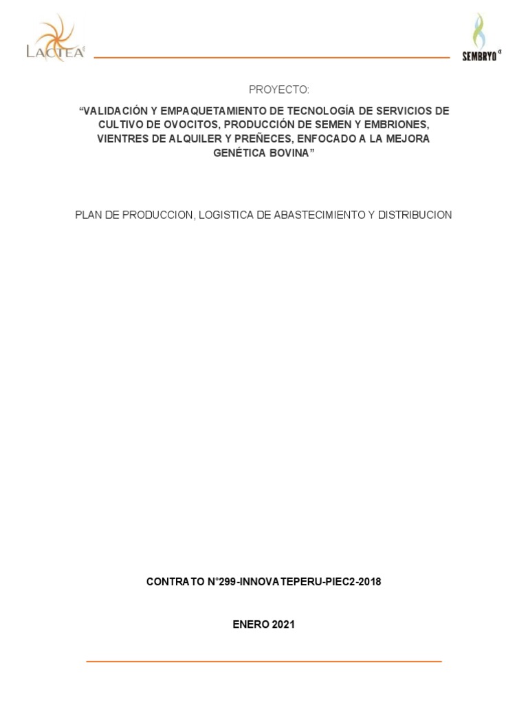 Plan de Produccion, Logistica y Distribucion de Semen | PDF | Logística ... Plan de Produccion, Logistica y Distribucion de Semen | PDF | Logística ...