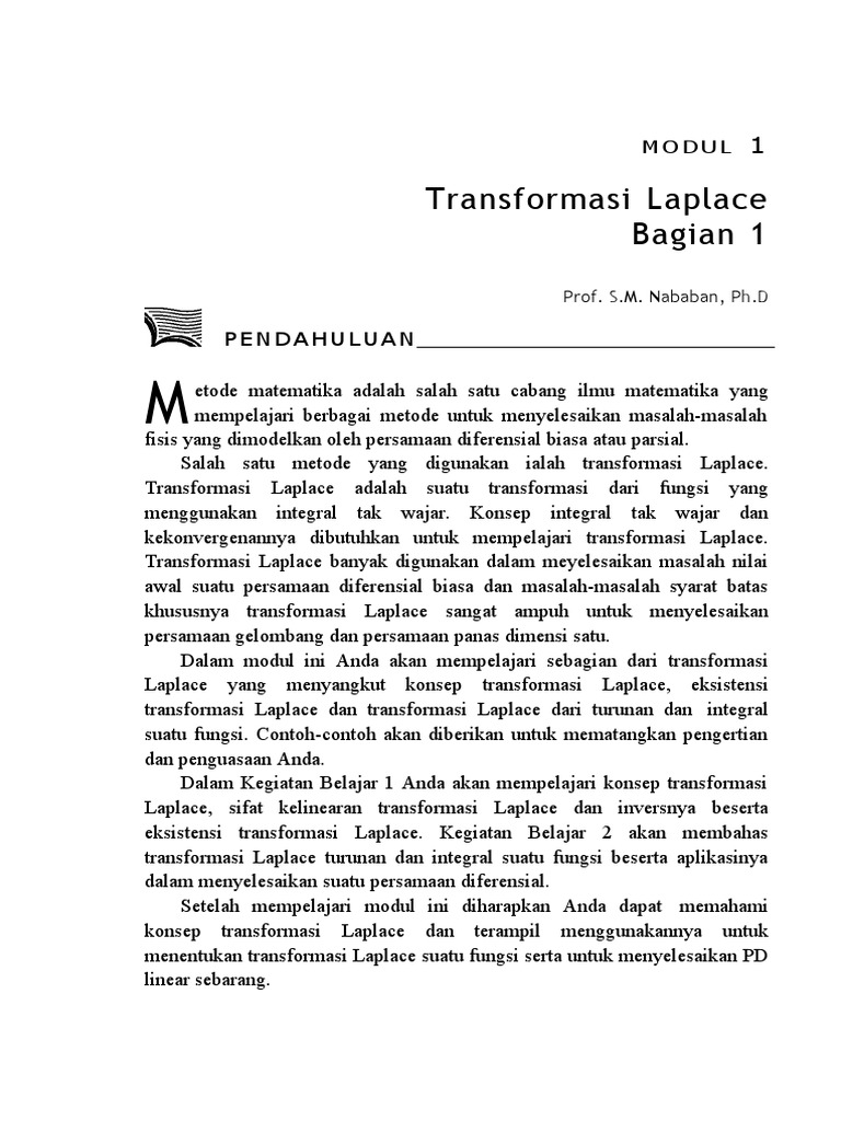 Rumus Transformasi Laplace dan Aplikasinya | PDF