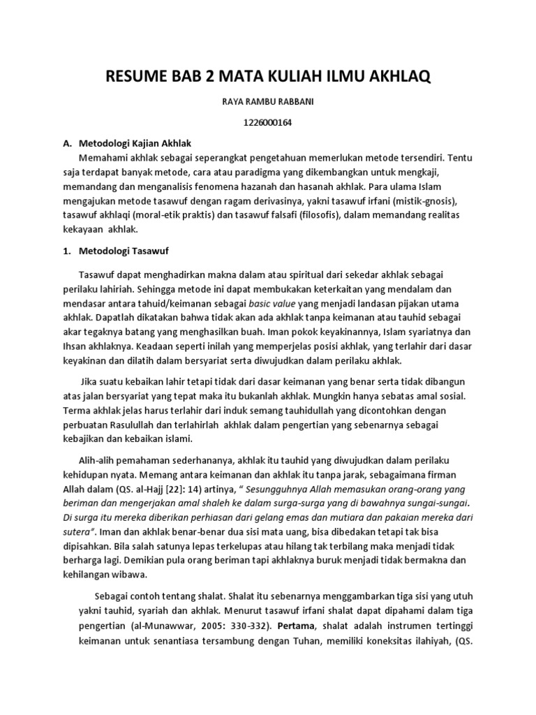 Raya Rambu Rabbani - Akhlaq 2 | PDF