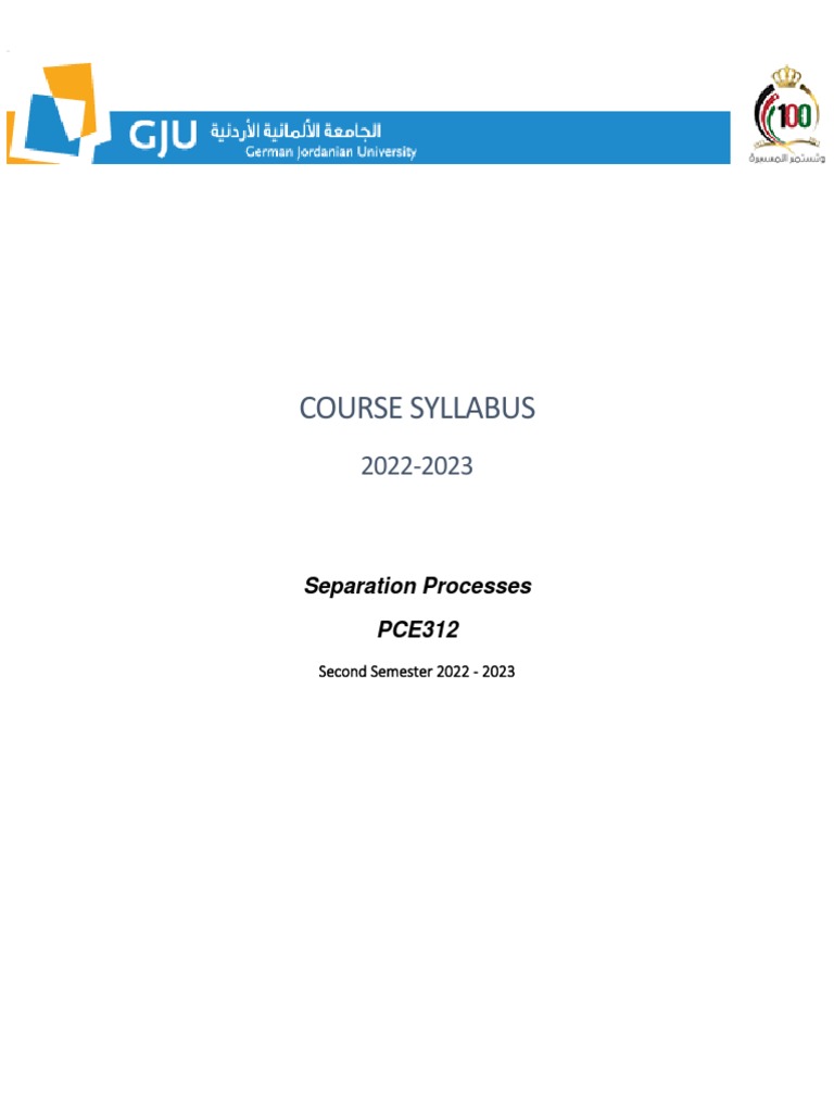 Course Syllabus - Separation Processes PDF | PDF | Academic Dishonesty ...