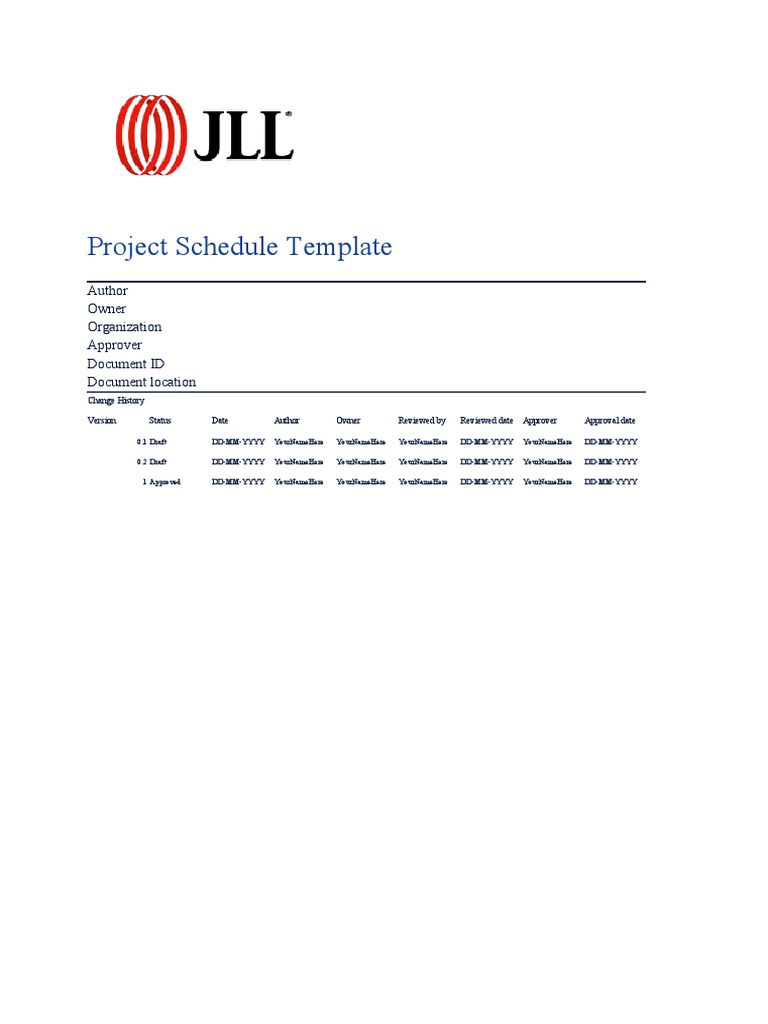 Project Schedule Template | PDF | Computing | Software