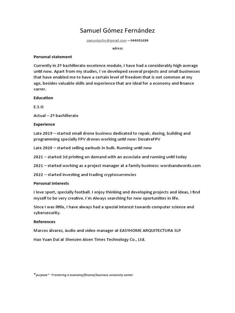 Samuel Gómez Fernández - CV | PDF