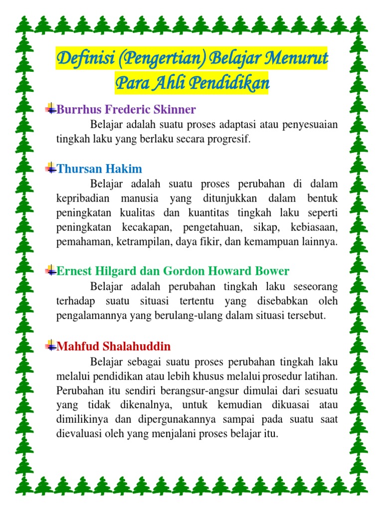 Definisi Belajar Menurut para Ahli | PDF