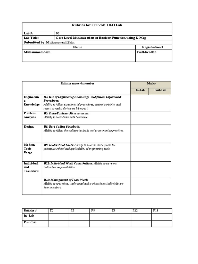 DLD Lab Report 6 | PDF | Electronic Engineering | Electronics