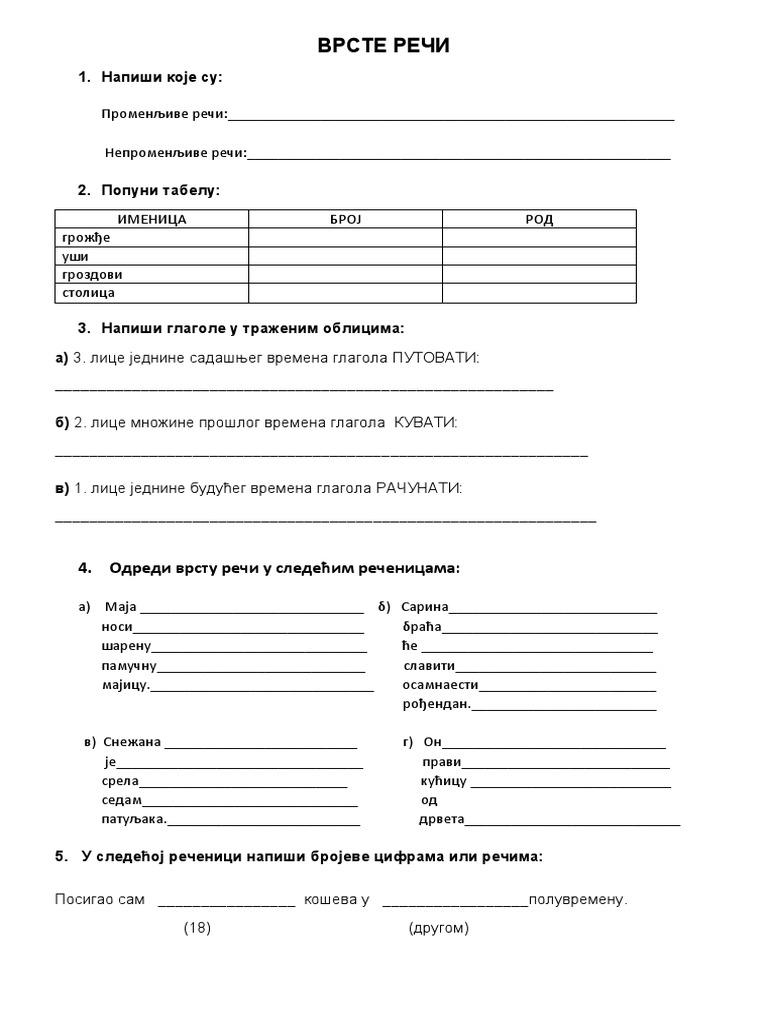 Vrste Reci Novo | PDF