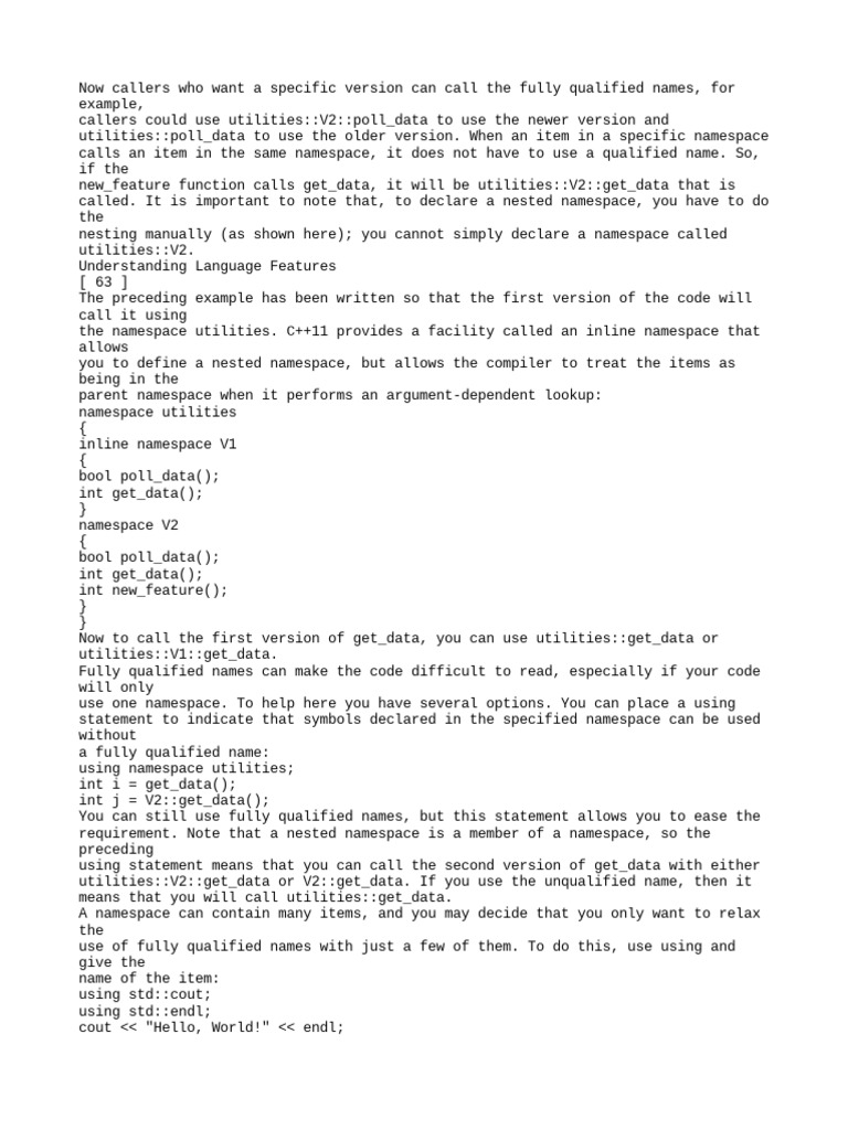 C Namespaces And Scope For Organizing Code Pdf Namespace Scope Computer Science 