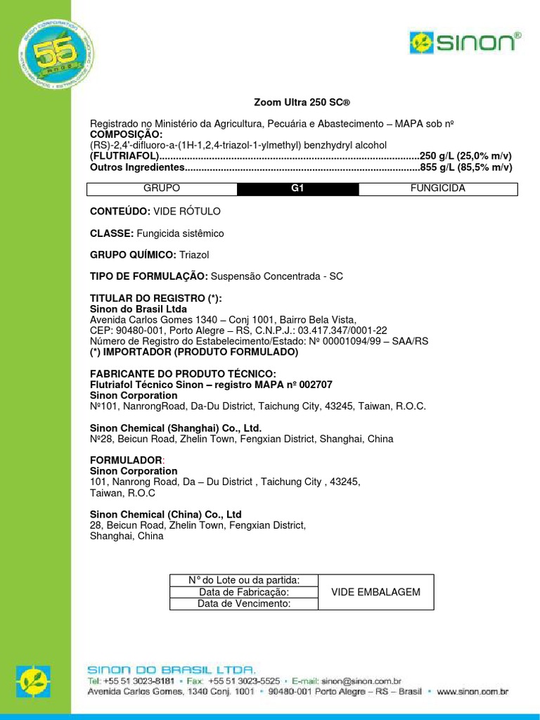 F138192956 - Bula - Zoom Ultra 250 SC | Download grátis PDF ...