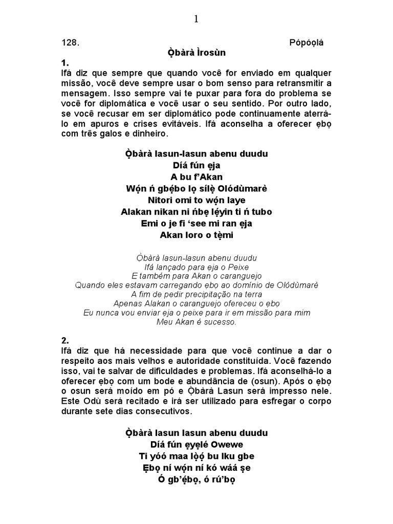 128. Ọ̀bàrà Ìrosùn | PDF