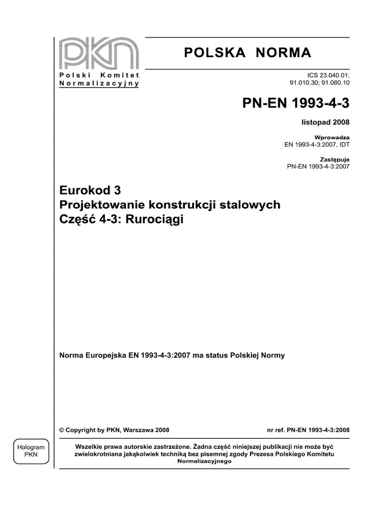 (EC3) PN-EN-1993-4-3 Rurociągi | PDF