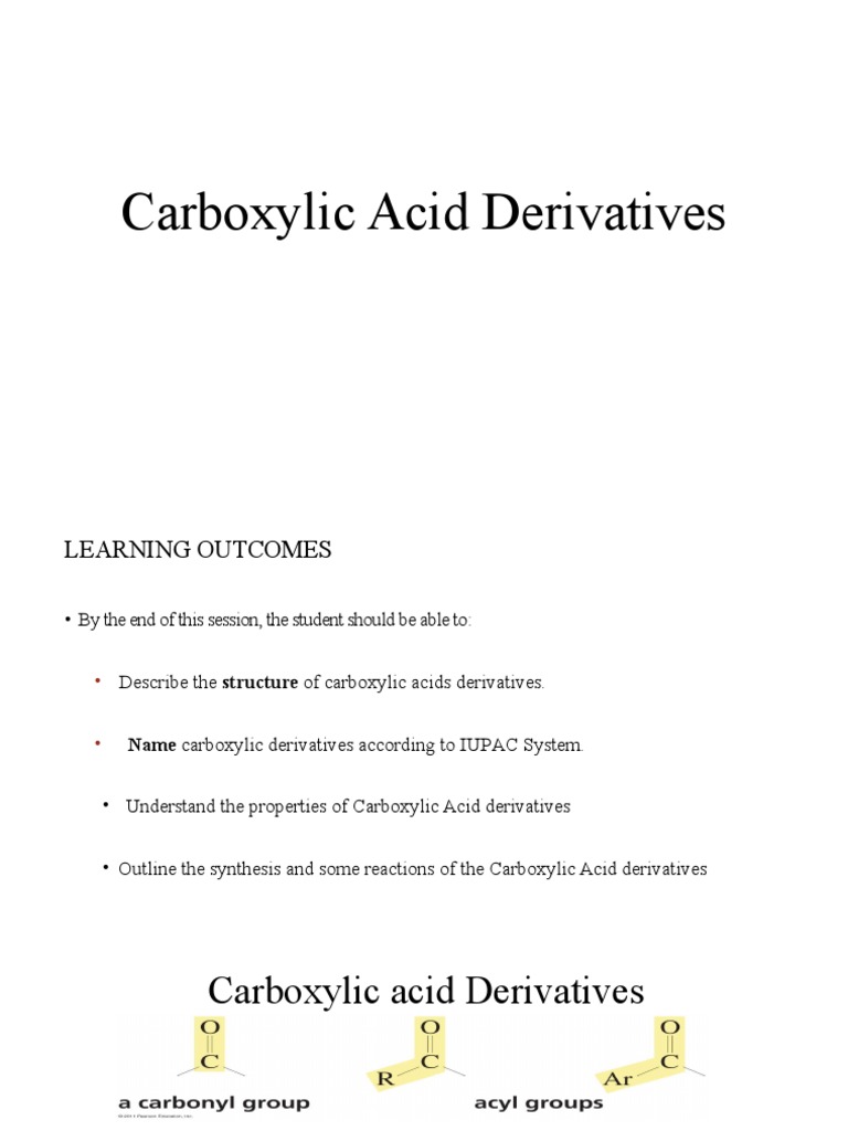 cARBOXYLIC ACID Derivatives | PDF | Ester | Amide