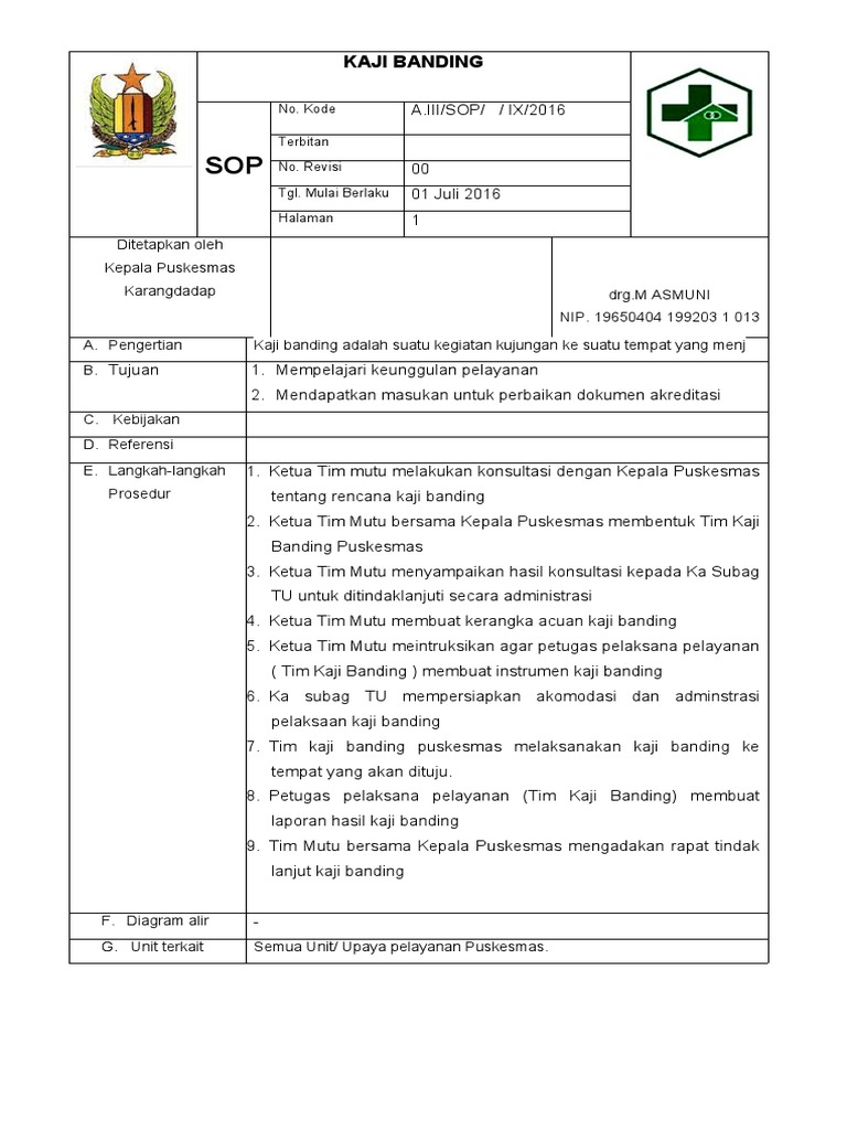 SOP Kaji Banding | PDF