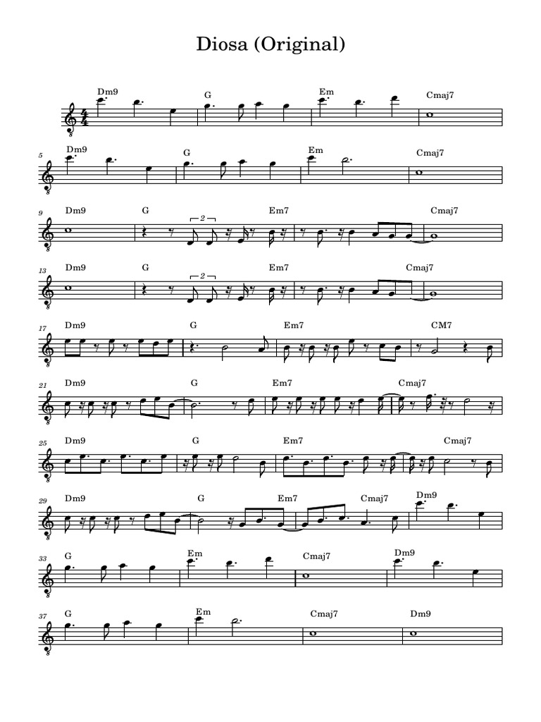 Diosa Lead Sheet PDF | PDF