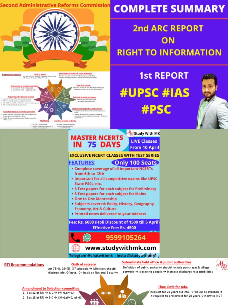 2nd ARC 1st Report RTI. | PDF | Government | Justice