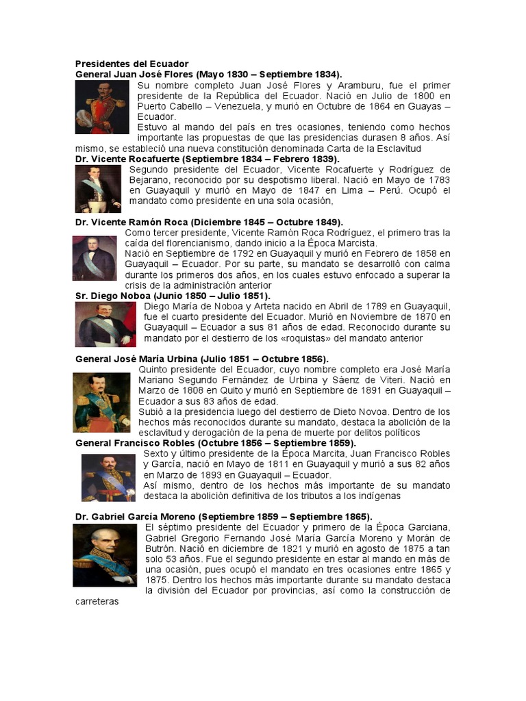 Presidentes Del Ecuador | PDF | Ecuador | Comunidad andina