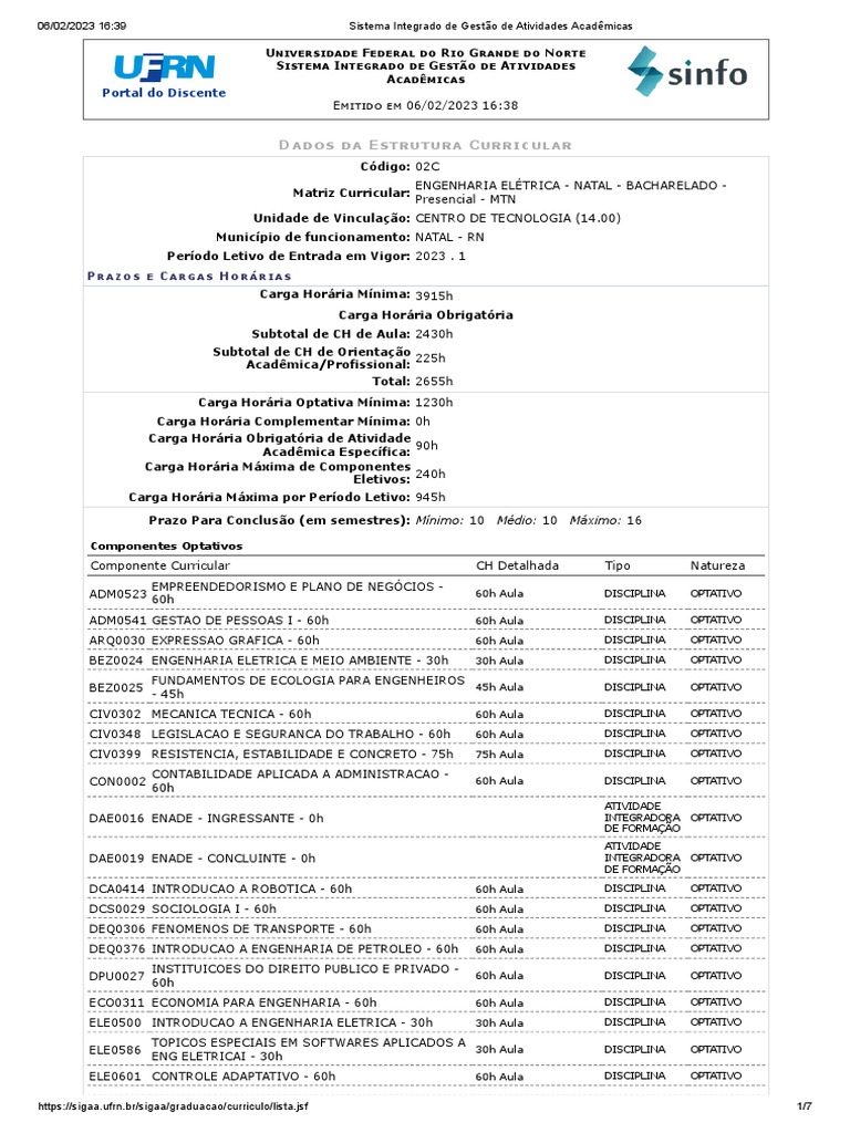 GRADE ELÉTRICA - UFRN.pdf | PDF | Engenharia | Engenharia Elétrica