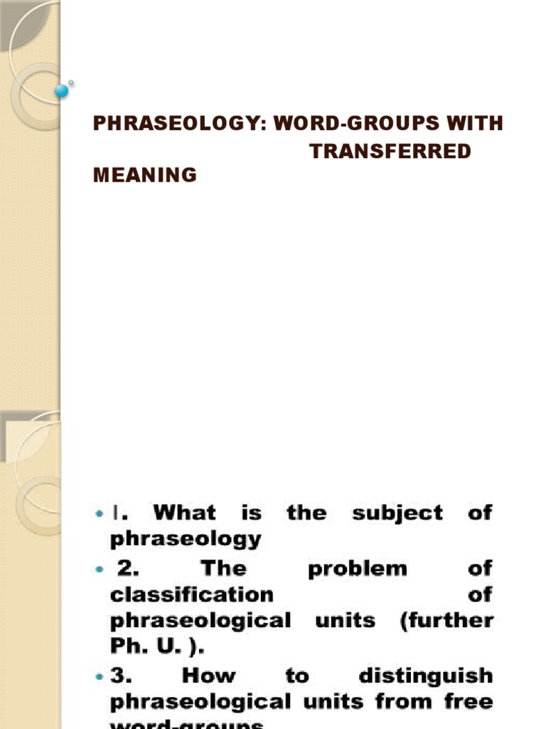 Phraseology | PDF | Idiom | Word