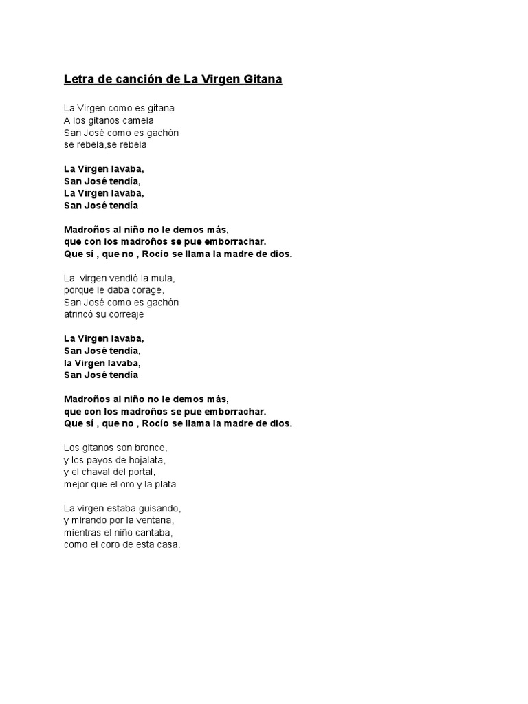 La Virgen Como Es Gitana | PDF