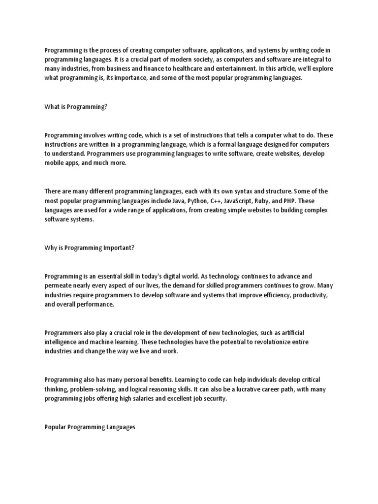 Programming | PDF | Computer Programming | Programmer Programming | PDF | Computer Programming | Programmer