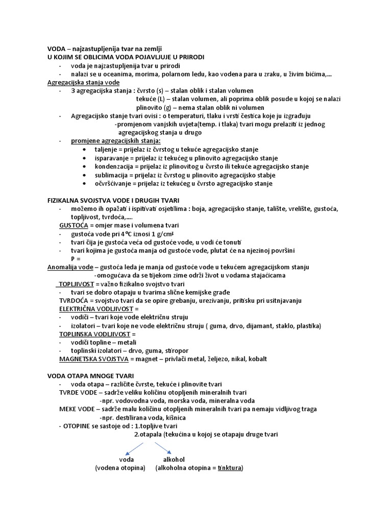 Kemija - 7.razred - Voda | PDF
