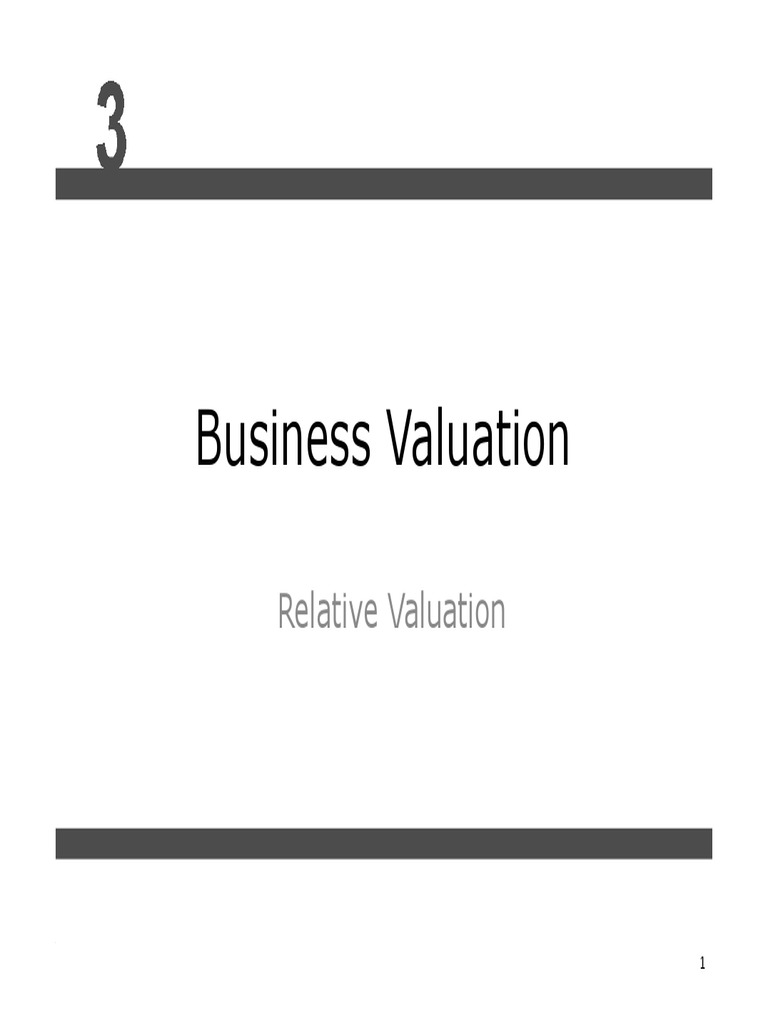 3-Relative Valuation PDF | PDF | Valuation (Finance) | Discounted Cash Flow