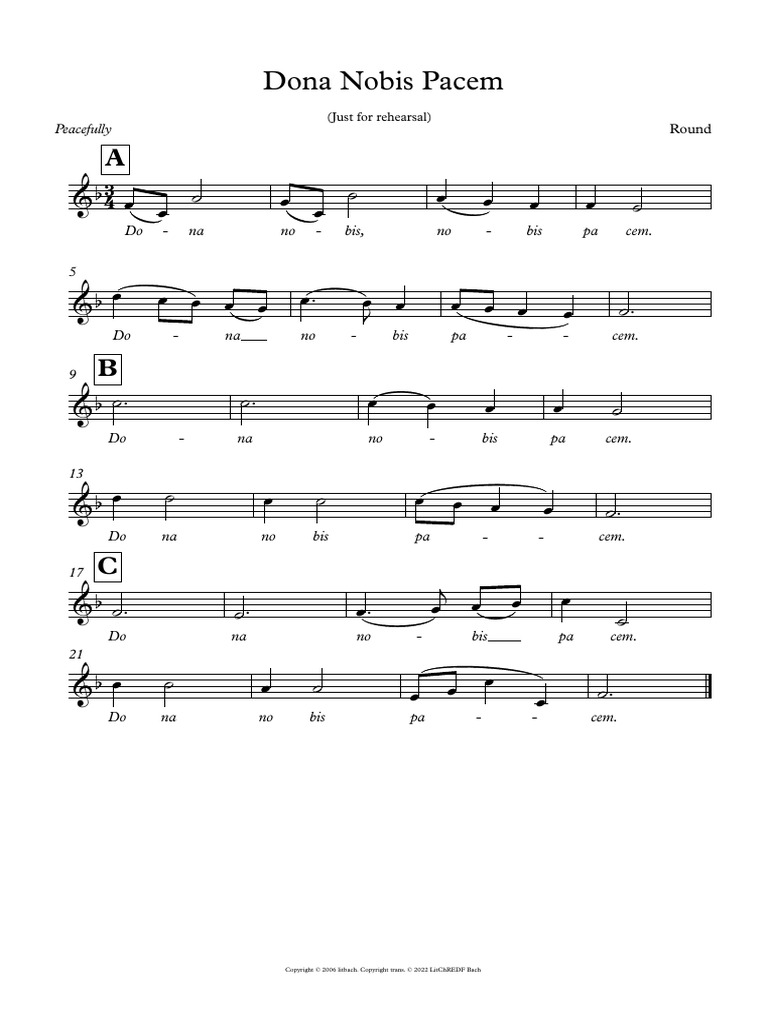 Dona Nobis Pacem - Exc - Partitura Completa | PDF