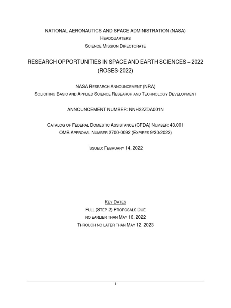 Full+ROSES-2022 Amend90 SB PDF | PDF | Nasa | Science