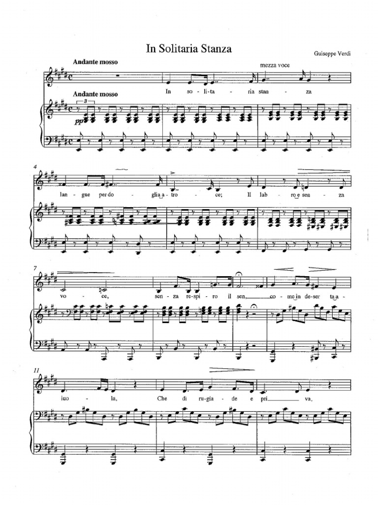 In solitaria stanza low key | PDF