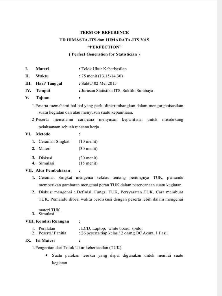 Contoh Tolak Ukur Keberhasilan | PDF
