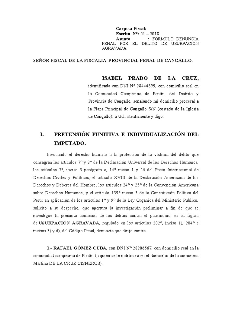 Isabel Prado de La Cruz | Descargar gratis PDF | Derecho penal | Propiedad