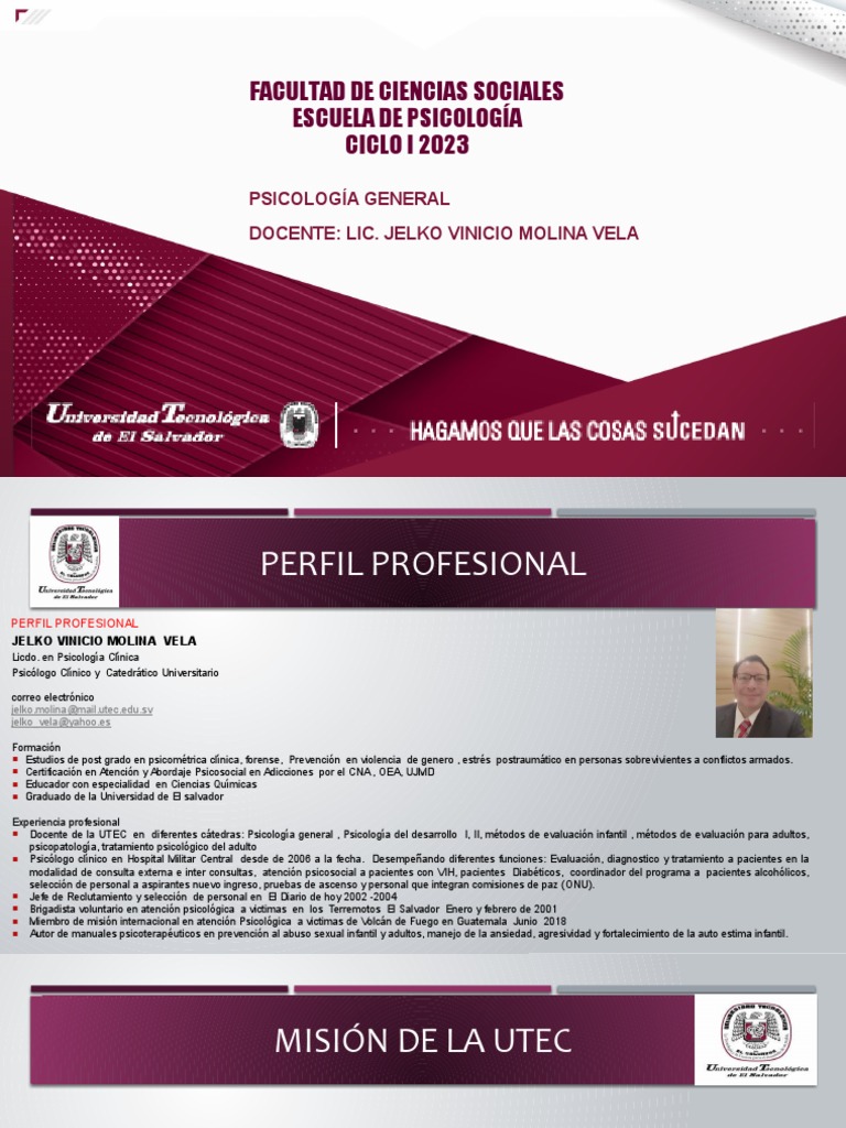 Presentación Psic. Gral | PDF | Sicología | Psique (psicología)