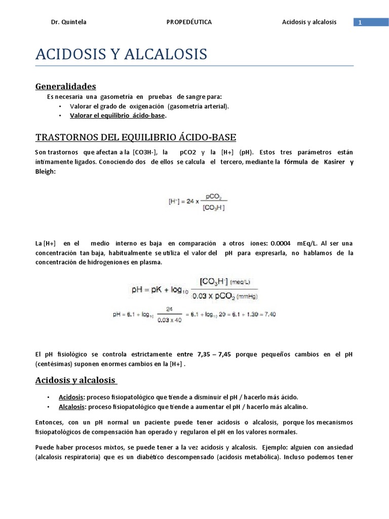 Tema 30-31. Acidosis y Alcalosis FINAL | PDF | Causas de la muerte ...