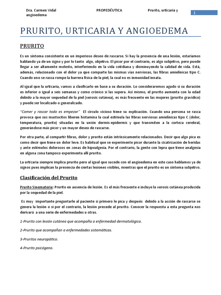 Tema 56. Prurito. Final | PDF | Alergia | Dolor