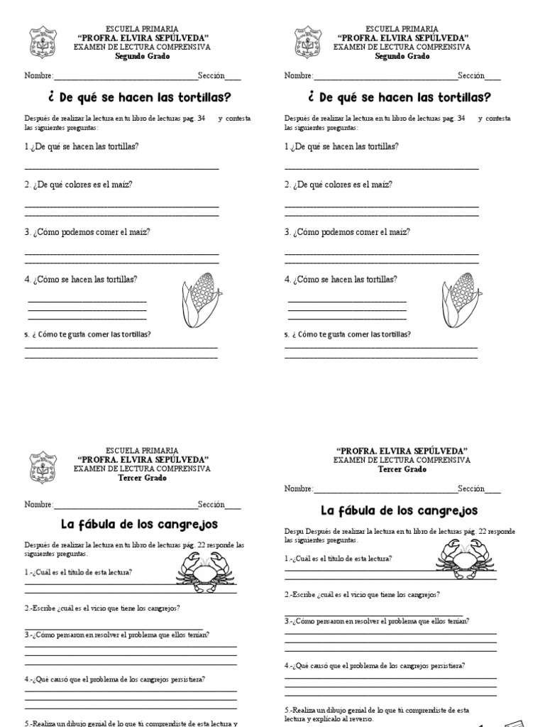 Examenes Lectura Comprensiva | PDF