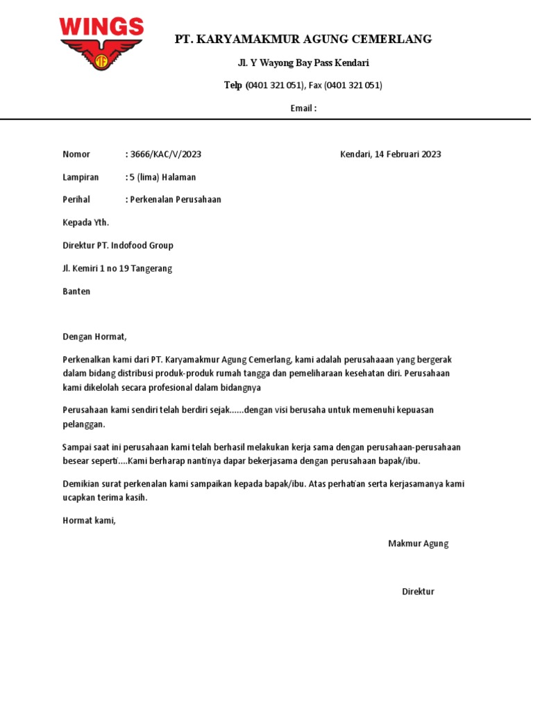 contoh surat administrasi | PDF