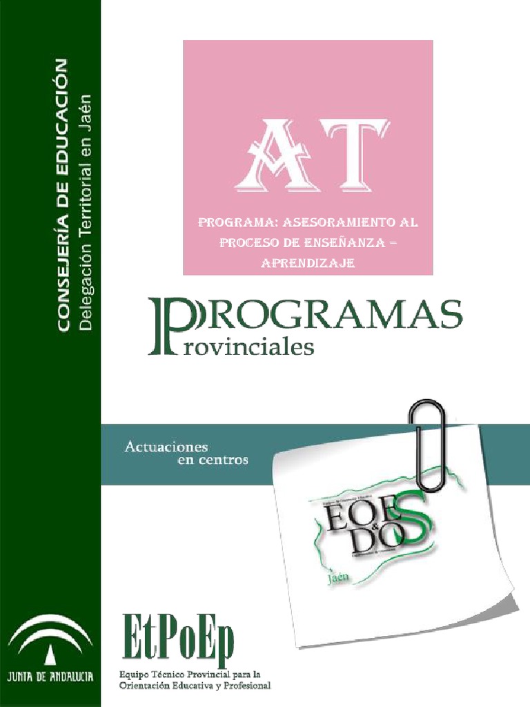 Programa - AT - Asesoramiento Al Proceso de Enseñanza - Aprendizaje | PDF | Educación primaria ...