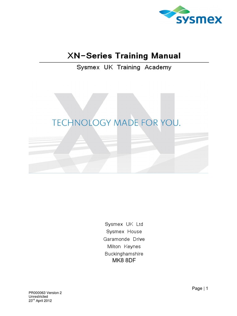 XN Training Manual | PDF | Flow Cytometry | White Blood Cell