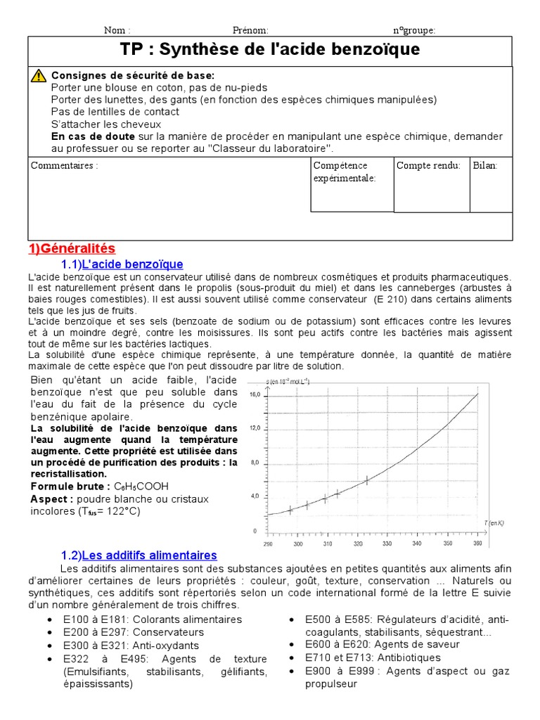 TP Spe Chimie TP 3 Synthese Acide Benzoique Eleve PDF | Descargar ... TP Spe Chimie TP 3 Synthese Acide Benzoique Eleve PDF | Descargar ...