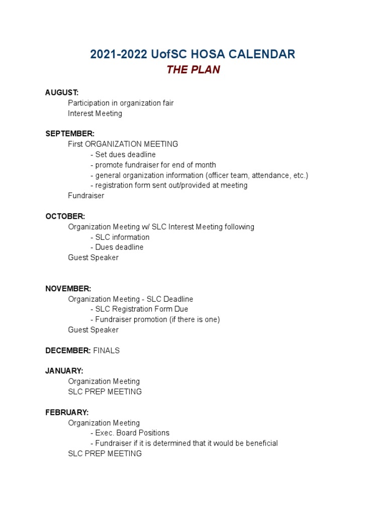 06 18 Hosa Officer Meeting Agenda | PDF