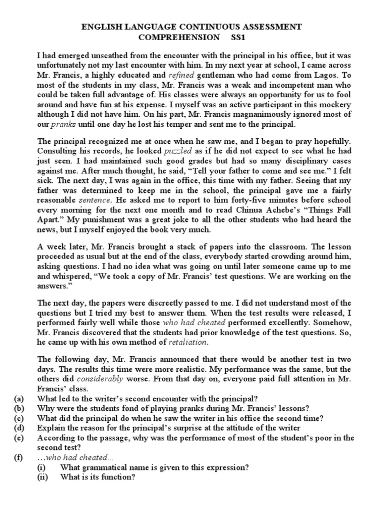 2023 Continuous Assessment | PDF