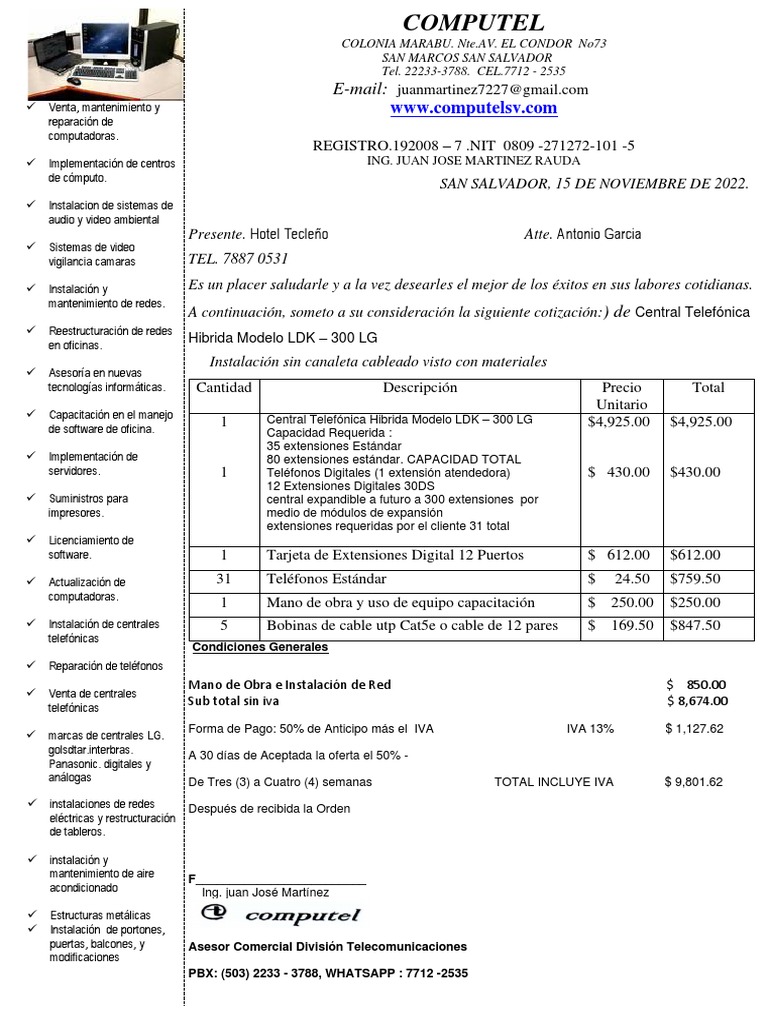 CENTRAL LG DIGITAL LDK 100 Hotel Tecleño Sin Canaleta | PDF