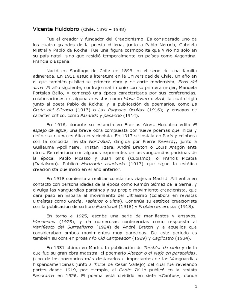 Vicente Huidobro y César Vallejo | PDF
