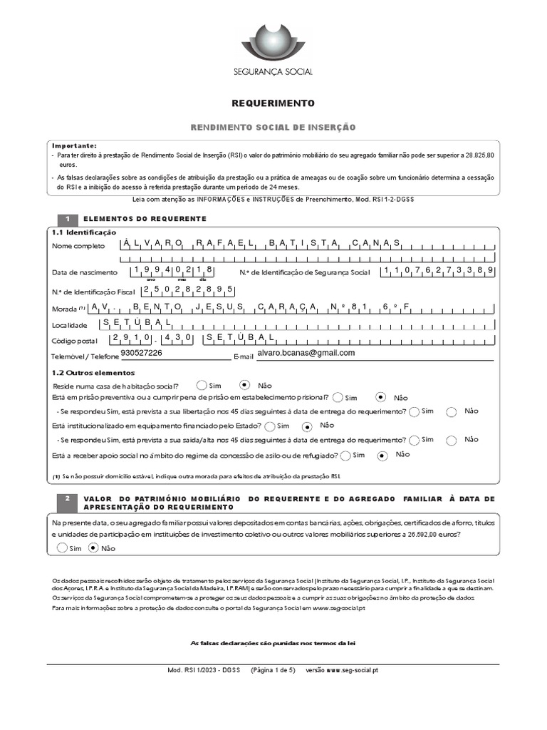 Rsi 1 DGSS PDF | PDF | Passaporte | Visto para viagem