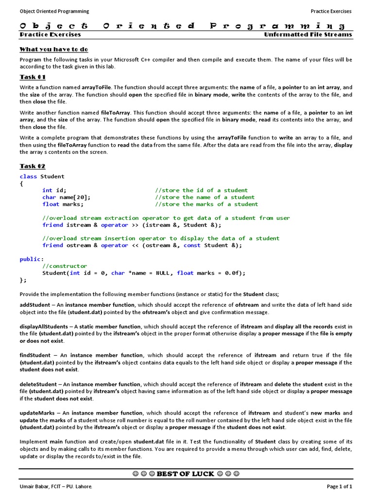 Binary File Streams Pdf Method Computer Programming Pointer Computer Programming