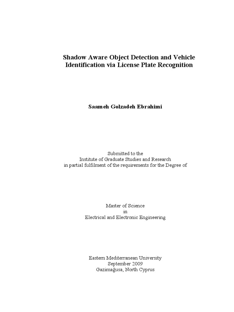 Shadow Aware Object Detection And Vehicl Pdf Image Segmentation