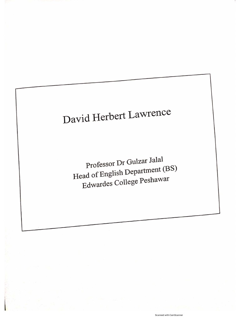 D.H. Lawrence | PDF