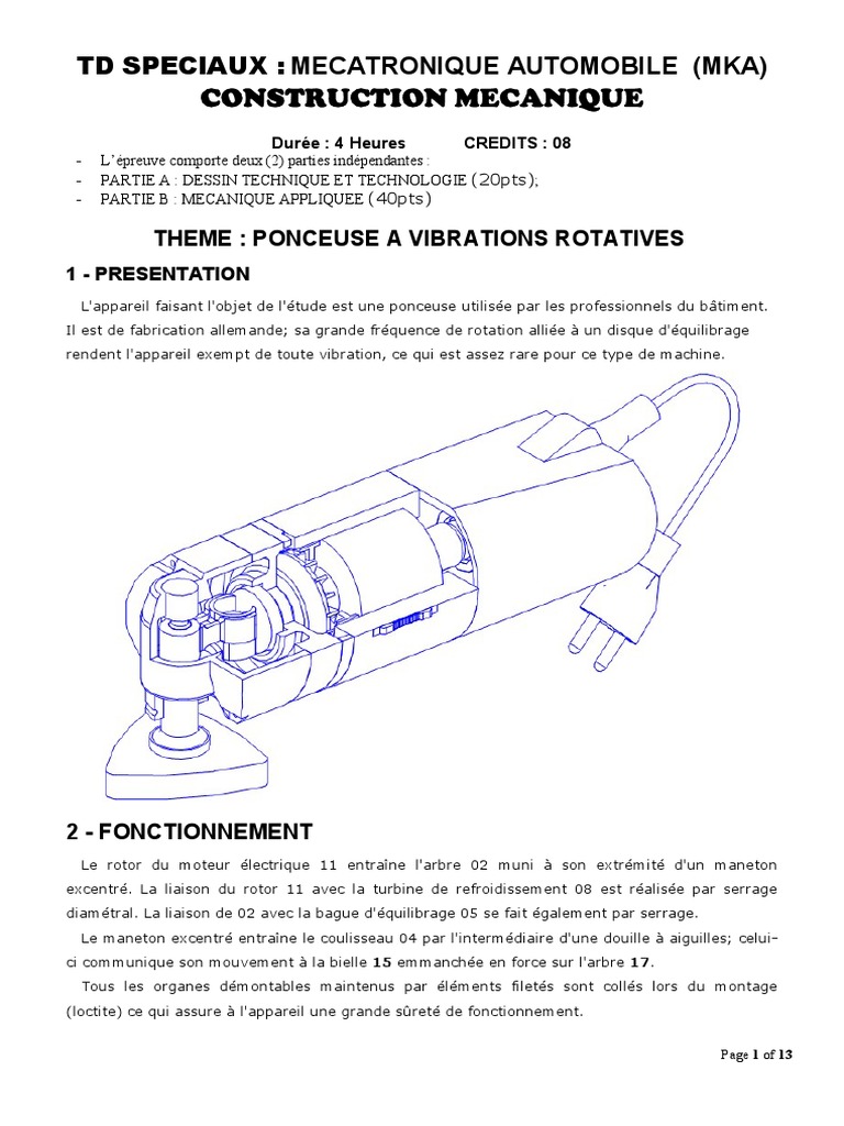 Construction Mécanique - TD Spéciaux - Mka | PDF | Vis de fixation ...