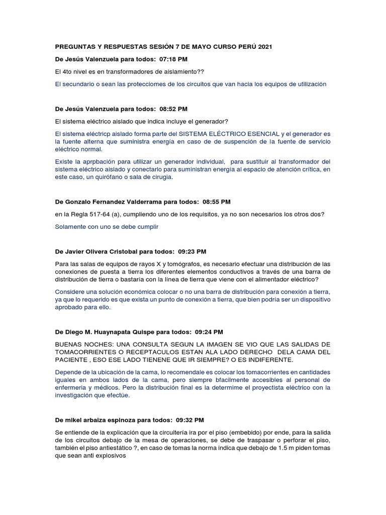 05.preguntas Sesión 07 Mayo | PDF | Hospital | Generador eléctrico