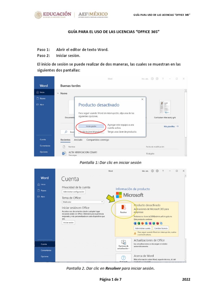 Guia para El Uso de Las Licencias Office | PDF | Contraseña | Software Guia para El Uso de Las Licencias Office | PDF | Contraseña | Software